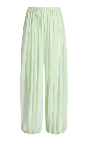 Marina Moscone Silk Cocoon Trousers - Green