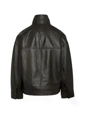 YVES SALOMON High-neck Leather Jacket