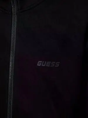 Guess Logo-tape Zip-up Sweatshirt - Black