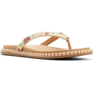 Sperry Isla Embroidered Flip Flop - Beige Assorted