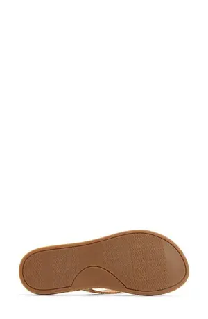 Sperry Isla Embroidered Flip Flop - Beige Assorted