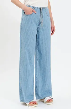 DAZE Madison Stripe Wide Leg Jeans