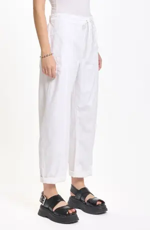 DAZE Embroidered Cuffed Drawstring Pants