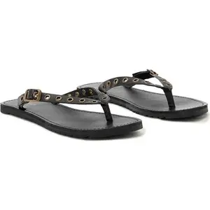 ALLSAINTS Sydney Eyelet Flip Flop - Black