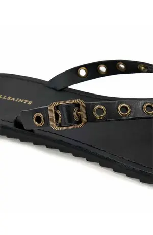 ALLSAINTS Sydney Eyelet Flip Flop - Black