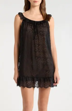 KILO BRAVA Embroidered Lace Slip - Black