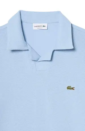 Lacoste Johnny Collar Cotton & Linen Piqué Polo - Chambray