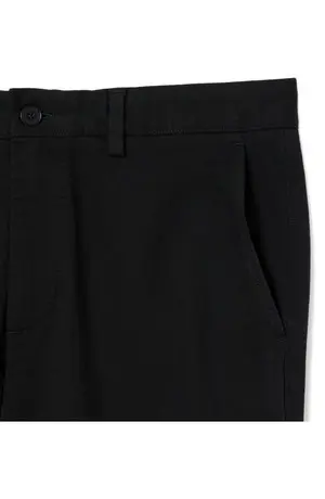 Lacoste Flat Front Cotton Stretch Twill Chinos - Black