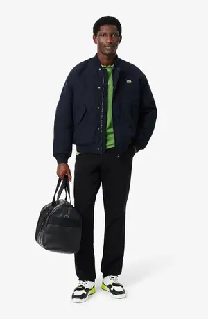Lacoste Flat Front Cotton Stretch Twill Chinos - Black