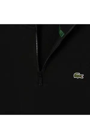 Lacoste Cotton Fleece Half Zip Pullover - Black