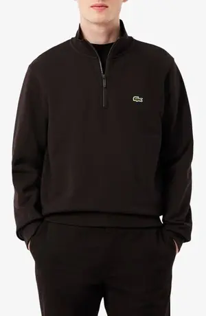 Lacoste Cotton Fleece Half Zip Pullover - Buffalo