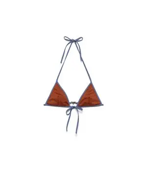Prada Triangle Jersey Bikini Top - Rust/aviation