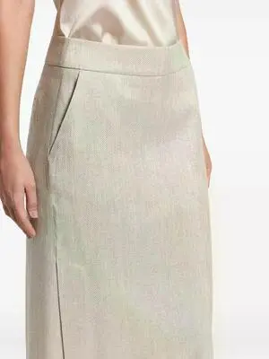 Peserico Herringbone Weave Midi Skirt