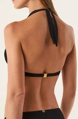 VIX PAULA HERMANNY Tammy Mila Halter Bikini Top - Black