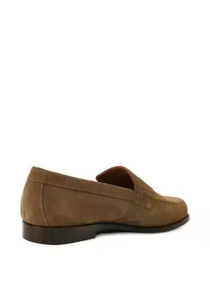 DOUCAL'S Suede Penny Loafers - Brown