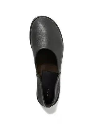 THE ROW Leather Round-toe Loafers - Black