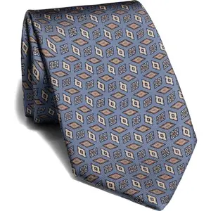 JACK VICTOR Crampton Geometric Neck Tie - Soft Chambray