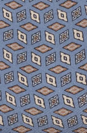 JACK VICTOR Crampton Geometric Neck Tie - Soft Chambray