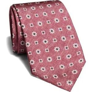 JACK VICTOR Mulroney Geometric Silk Neck Tie - Berry