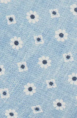 JACK VICTOR Mulroney Geometric Silk Neck Tie - Light Blue