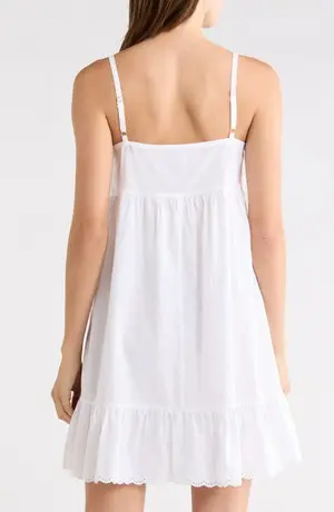Nordstrom Eyelet Detail Cotton Nightgown - White