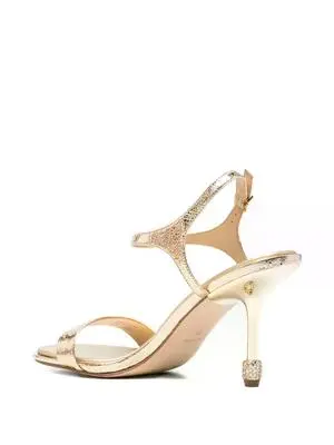 Michael Kors Crystal Embellished Snakeskin Effect Sandals - Gold