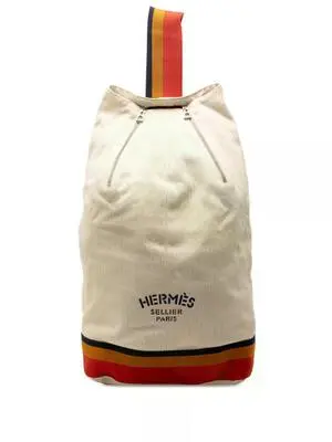 Female Blocked Signature Canvas Backpacks
