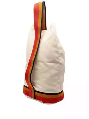 Hermès 20th Century Toile Chevron Cavalier Sling Backpack - White