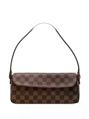LOUIS VUITTON 2002 Damier Ebene Recoleta Shoulder Bag - Brown