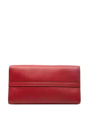 Prada Small Saffiano Cuir Monochrome Top Handle Satchel - Red