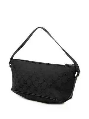 Gucci Gg Canvas Boat Shoulder Bag - Black