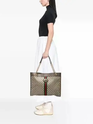Gucci Large Gg Supreme Rajah Tote - Neutrals