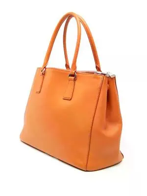 Prada Galleria Double Zip Tote Satchel - Orange