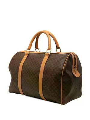 Celine 2012 Macadam Coated Canvas Boston Bag - Brown