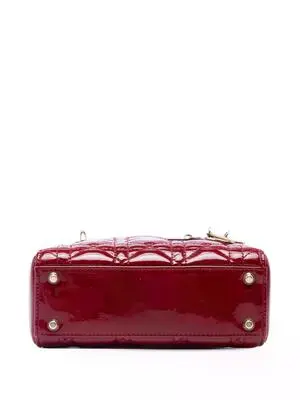 Dior 2017 Mini Patent Cannage Lady Satchel - Red
