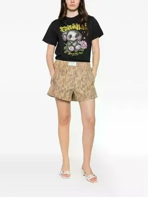GANNI Printed Shorts - Neutrals