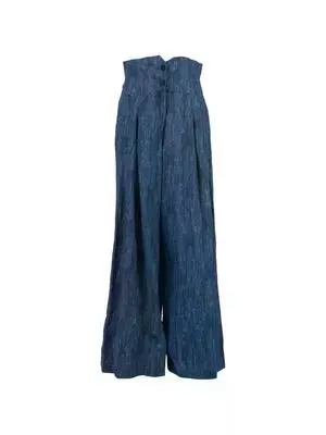 Ermanno Scervino Button-detail Palazzo Pants - Blue