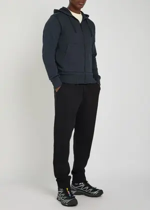 Stone Island Hooded Cotton Sweatshirt With Logo - Navy