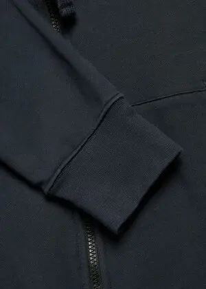 Stone Island Hooded Cotton Sweatshirt With Logo - Navy
