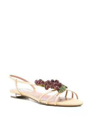 AQUAZZURA Crystal-embellished Raffia Sandals