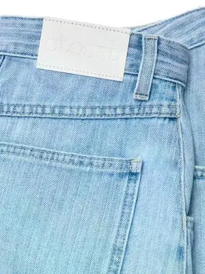 Closed Denim Mini Skirt With Front Slit - Blue