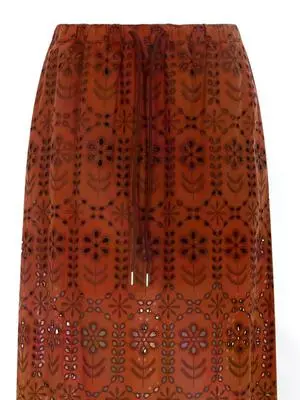 Paul Smith Broderie-anglaise Tiered Skirt - Brown