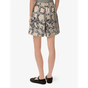 Loewe Anagram-print Silk-twill Shorts - Beige/black