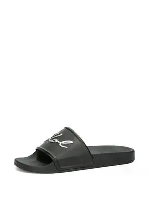 Karl Lagerfeld Logo Detail Slides - Black