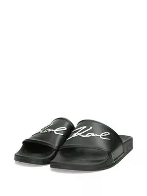 Karl Lagerfeld Logo Detail Slides - Black