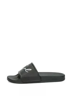 Karl Lagerfeld Logo Detail Slides - Black