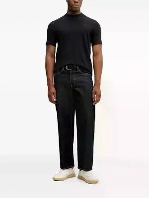 Karl Lagerfeld Logo-embroidered T-shirt - Black