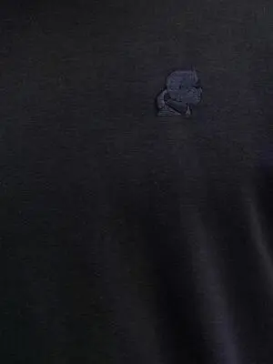 Karl Lagerfeld Logo-embroidered T-shirt - Black