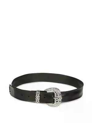 ORTIGNI Crystal-embellished Leather Belt