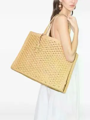 Tory Burch Large Ella Hand-crocheted Popcorn Tote Bag - Neutrals